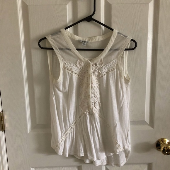 American Eagle Outfitters | Tops | Aeo Sheer Boho Tank With Mesh And Lace Detailing | Poshmark